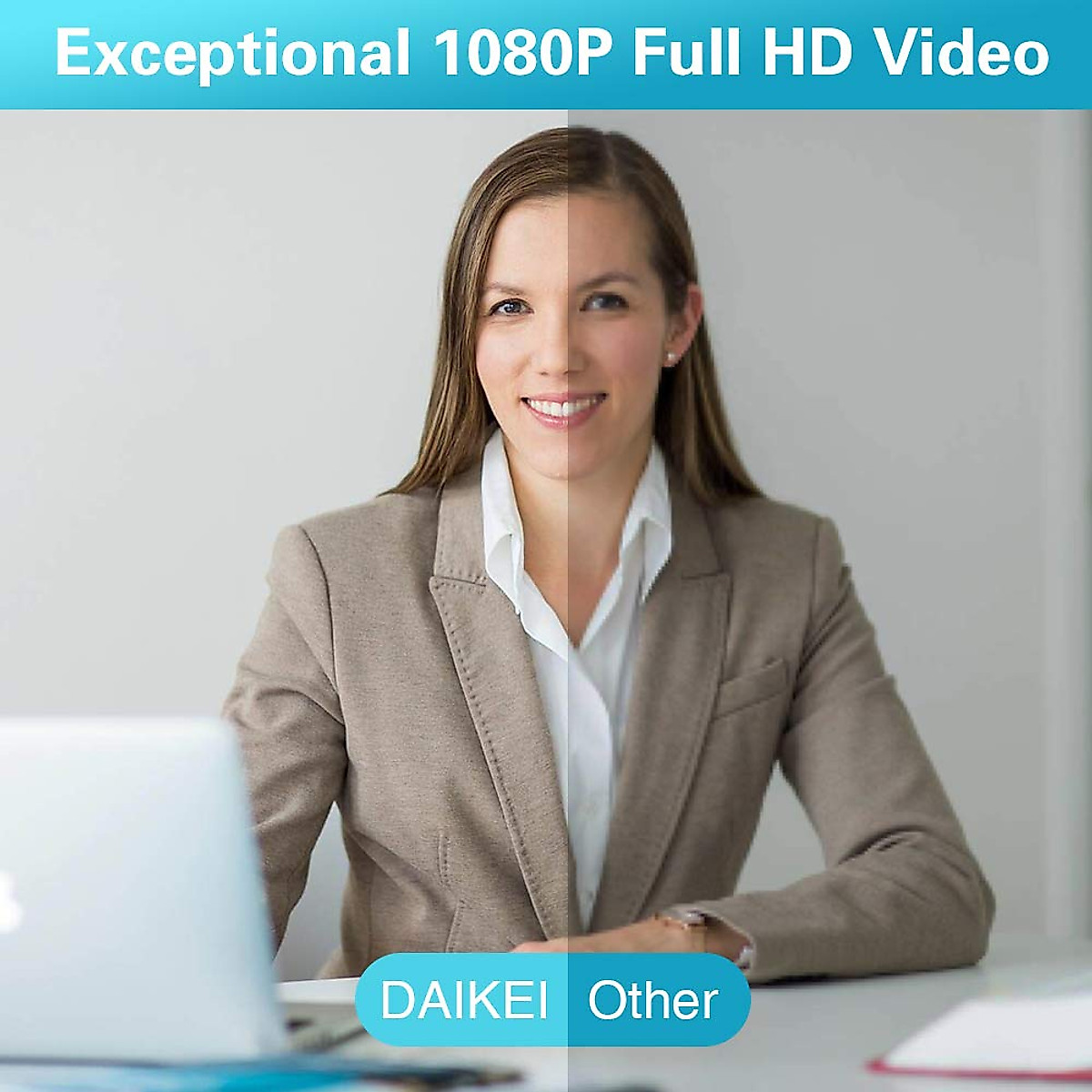 ZIQIAN HD Webcam 1080P Webcam,Live Streaming Web Camera with Stereo Microphone, Desktop or Laptop USB Webcam with 100 Degree View Angle for Conferencing, Streaming, Gaming.Video Calling (N5 Webcam)