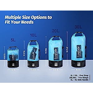 Luxtude Waterproof Dry Bag for Women Men, 5L Waterproof Backpack with Phone Case, Roll Top Floating Marine Dry Bags for Kayaking, Travel, Hiking, Swimming, Boating, Camping, Beach etc. (Blue)