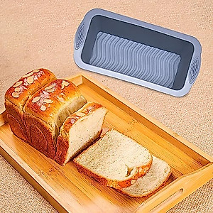 Silicone 6set Bakeware Baking Set, Economical BPA Free Kitchen Baking Pans Heat Resistant Cake Pan, Cake Tools Kit for Bread Pizza Cupcake Muffin Pizza DIY Loaf Cheesecake - Grey