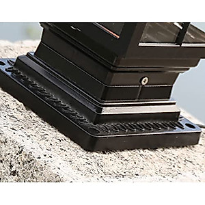 CZLZY European Style E27 Pillar Lamp Outdoor Courtyard Fence Post Light Waterproof IP54 Glass Lampshade Garden Lawn Decoration Column Light Base Landscape Light Pillar Pole Lamp