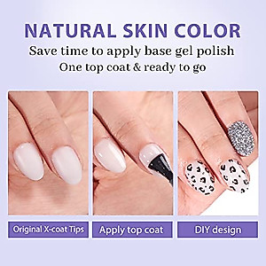 XS Short Almond Oval Gel Nail Tips - BTArtboxnails Extra Short Soft Gel Nail Tips, Milky White Press On Nails, 2 in 1 Neutral X-coat Tips Pre-applied Tip Primer, Stronger Adhesion Fake Nails Short for Nail Extension