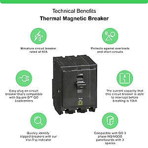 Square D by Schneider Electric Square D - QO360CP Circuit Breaker, Black