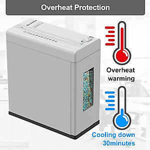 Suntiko Paper Shredder, 5-Sheet Micro Cut with 2.65 Gallons Bin, P-5 High Security Level, 5 Munites Non-Stop Working Time, Compact Design Pull Out Basket with Jam Proof System for Home Office
