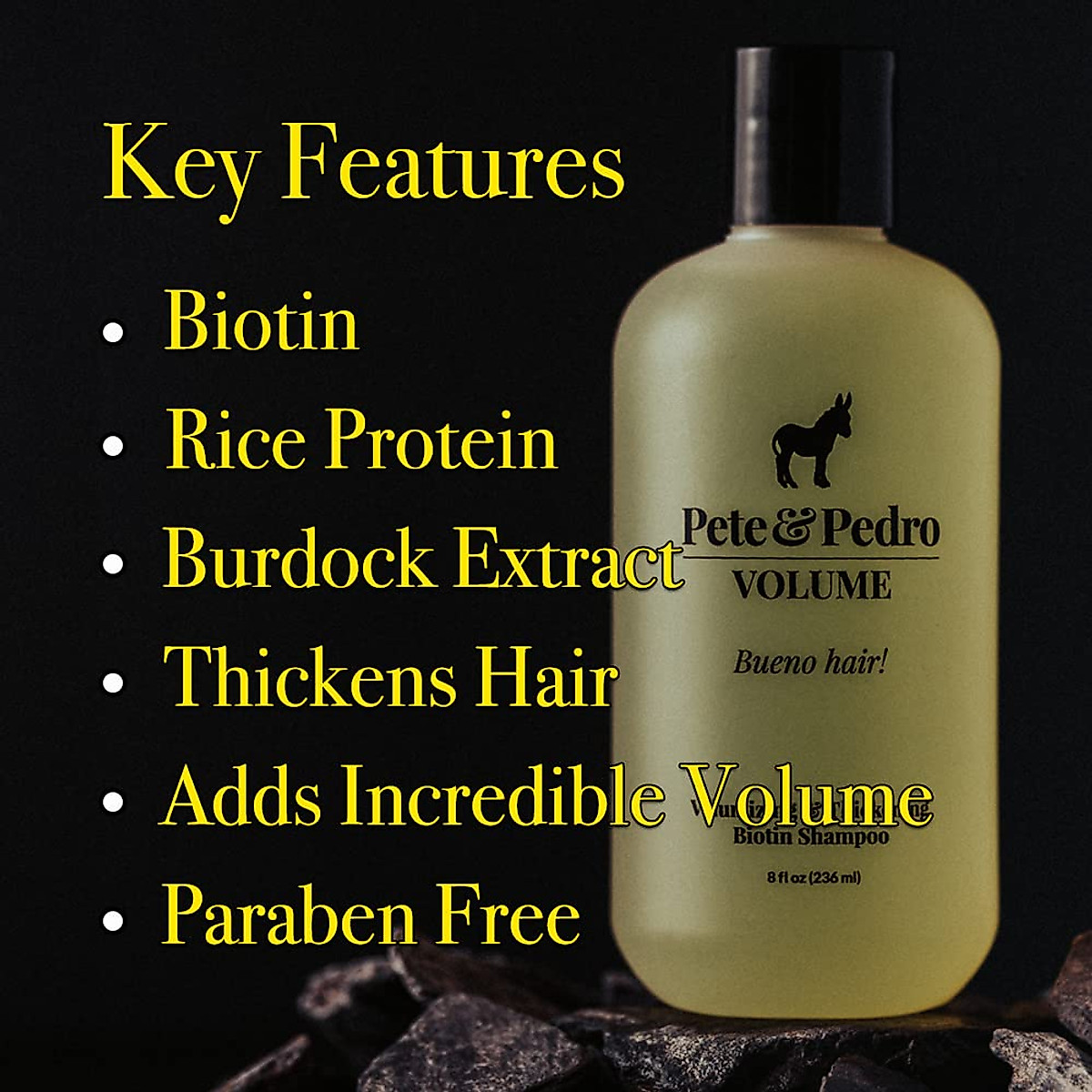 Pete & Pedro VOLUME SHAMPOO - Volumizing & Thickening Biotin Hair Strengthening Men's & Women Daily Cleansing Shampoo | Alcohol & Paraben Free | As Seen on Shark Tank, 8.5 oz.