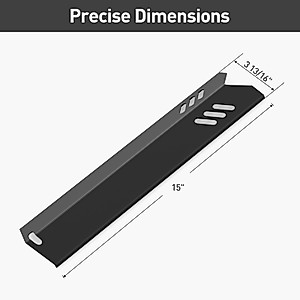 SHINESTAR Grill Heat Plates Replacement Parts for Dyna-Glo, Backyard & Uniflame Grill, DGF510SBP, DGF493BNP, BY15-101-001-02, BY13-101-001-13, Porcelain Steel, 15" x 3-13/16", 5-Pack