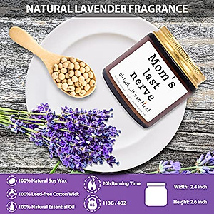 Mothers Day Gifts for Mom from Daughter and Son, Mom’s Last Nerve Candle, Funny Mother’s Birthday Gift for Mom, Stepmother Adoptive Mother, Lavander Scented Candles