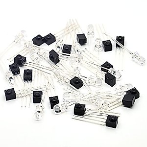 Gikfun 5mm 940nm LEDs Infrared Emitter IR Emission and IR Receiver Diode for Arduino (Pack of 40pcs) EK1964