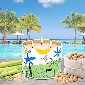 Ofun 26 Oz Citronella Candles Outdoor Decorative, 2 Wick Soy Wax Lemongrass Candle Set, Scented Candle Jar Candle Bulk Summer Camping Candles for Patio, Garden, Balcony, Camping (2 Pack-13Oz/Pack)