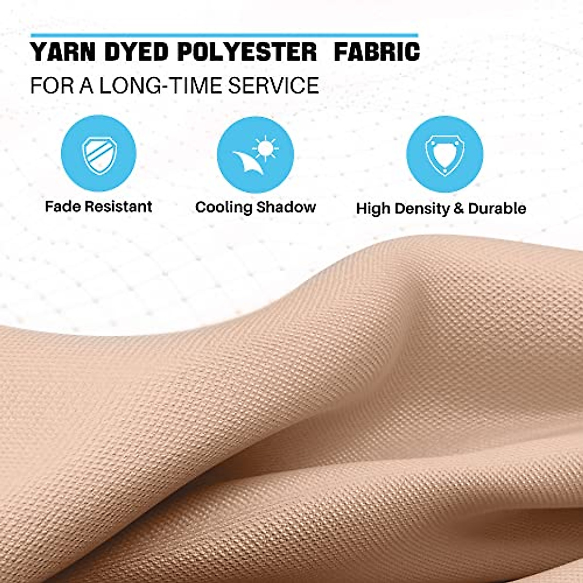 SUPERJARE 14FT Outdoor Patio Umbrella with Base Included, Extra Large Table Umbrella with Fade Resistant Canopy, Double Sided Outdoor Umbrellas for Pool, Deck, Market, Backyard-Beige