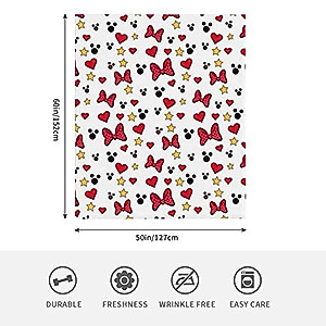 Cute Throw Blanket Soft Warm White Throw Blanket Cartoon Anime Blanket for Living Room Bedroom Dorm 60"x50"