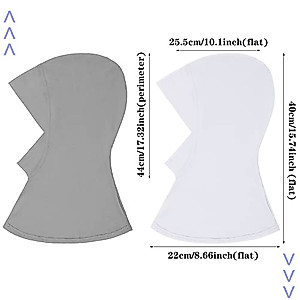 4 Pieces Modal Hijab Cap Adjustable Muslim Stretchy Turban Full Cover Shawl Cap Full Neck Coverage for Lady (Black, White, Blue, Gray)