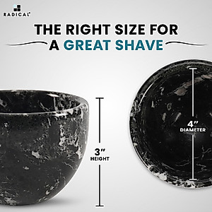 Radicaln Marble Shaving Cream Bowl Black 4' x 3' Inches Handmade Shaving Bowl Mens Barber Supplies - Bowl For Esthetician Supplies Like Shaving Gel - Used By Barber For Beard Bar Clean Up