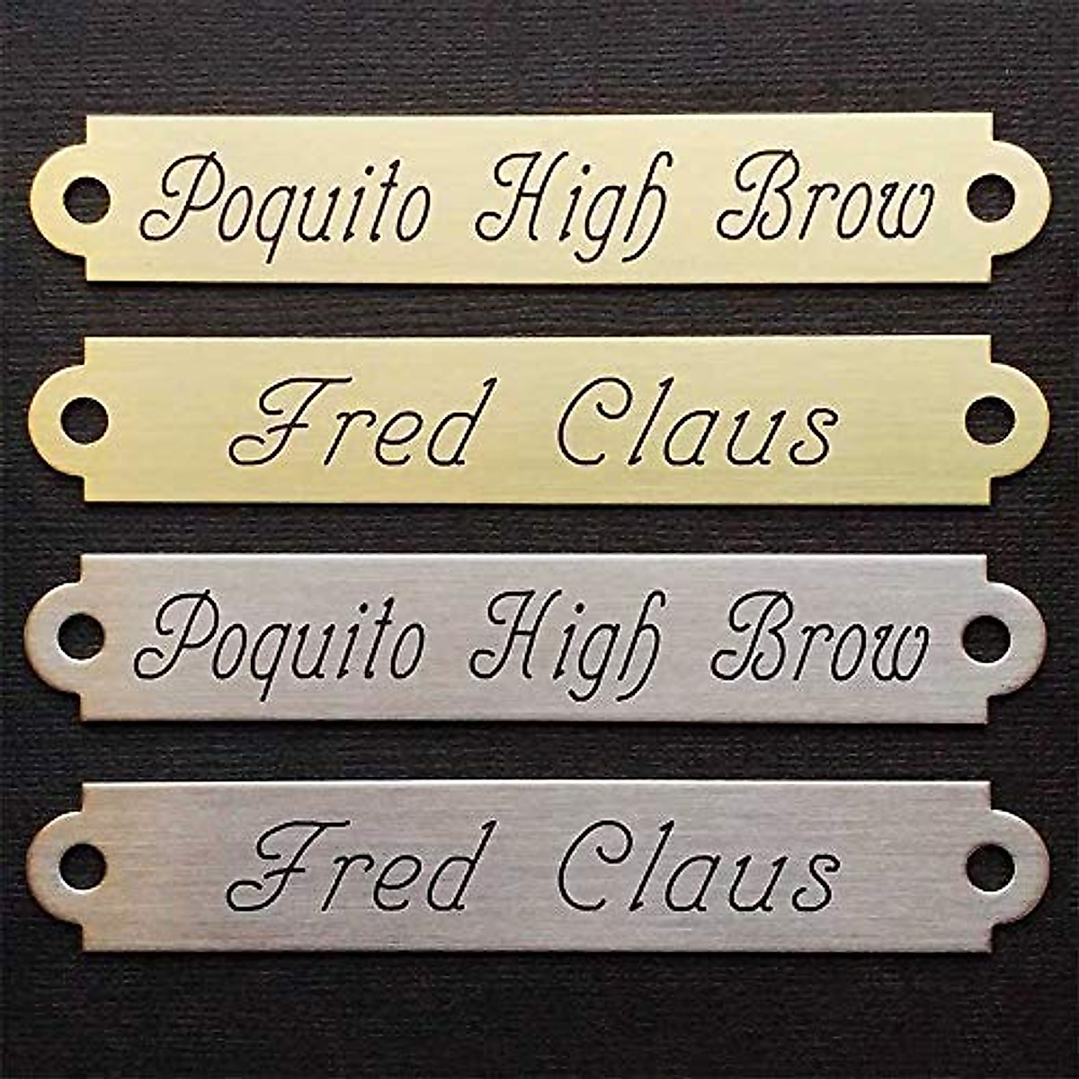 HALTER PLATE XLARGE THICK Notched Brass or Nickel Silver I.D. Plate .050" Thick Custom Engraved