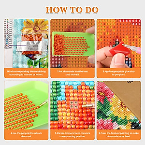 RICUVED Diamond Art, Halloween Diamond Art Kits for Adults Full Round Drill, DIY 5D Horror Movie Diamond Dots Painting Arts and Crafts Gift Home Wall Decor 12x16Inch