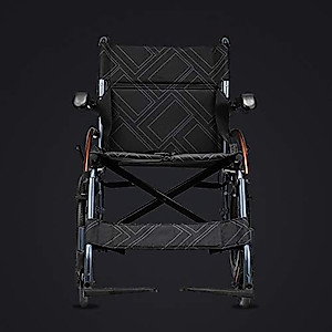 Magnesium Alloy Wheelchair 22lbs Lightweight Portable Travelling Transport Chair with HandBrakes, 16 inch Wheels