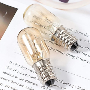 2PCS 25W E14 220-230v Oven Light Bulb Refrigerator Fridge Light Bulb Retro Tungsten Filament Lamp Bulbs Warm Yellow Light for Daily Use