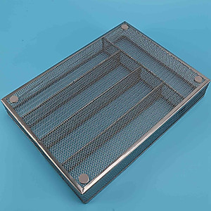 Sudemota Kitchen Drawer Organizer | 5 Compartments Utensil Mesh Trays - 12.57" x 9.23" No-Slipping Drawer Organization for Office