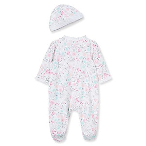 Little Me Baby Clothes & Outfits - Girls One Piece Hat & Footed Sleeper Pajamas - Newborn, Watercolor