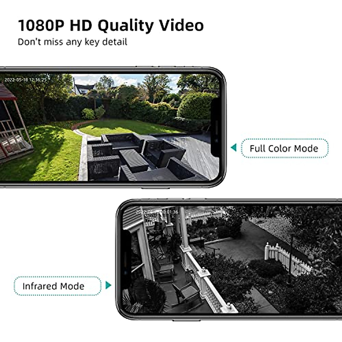 DEKCO Security Cameras Wireless Outdoor/Indoor 2 Packs 1080P HD Wireless Rechargeable Battery Powered WiFi Home Surveillance Camera with Spotlight, Siren, Motion Detection, Color Night Vision, IP66