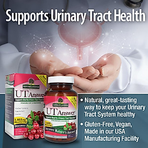 Nature's Answer UT Answer with D-Mannose 1955mg 90-Count | Urinary Tract & Bladder Support | Natural Detox | Gluten-Free, Vegan, Kosher | Single Count
