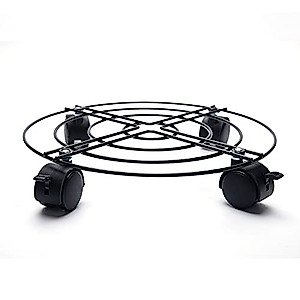 PLAZOTTA 3 Pack 12 Inches Plant Caddy Round Metal Plant Dolly Heavy Duty Plant Stand Plant Holder with Caster Wheels for Indoor and Outdoor Use - Black