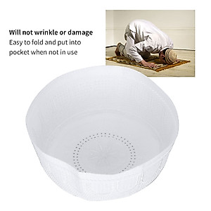 Shanrya Muslim Prayer Hat, Muslim Hat Saudi Arabia Headwear for Daily Wear for Prayer for Men for Women