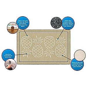 Brumlow MILLS Pineapple Fruit Home Decor Area Rug for Kitchen, Dining, Living Room, Bedroom or Doorway Mat, 20" x 34", Neutral