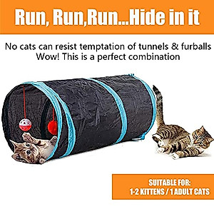 22 Pcs Cat Toys for Indoor Cats Kitten, Cat Tunnel Mouse Toy, Kitten Toys Cat Feather Teaser Wand Spring Toy