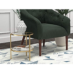 Amazon Brand – Rivet Modern Round Metal Coffee Table, 18.5"H, Gold and Glass