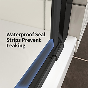 ACE DECOR 30-31.4" W x 72" H Frameless Pivot Shower Door, 1/4" (6mm) Clear SGCC Tempered Glass Shower Door, Pivot Swing Shower Glass Door in Matte Black Finish, Reversible Installation