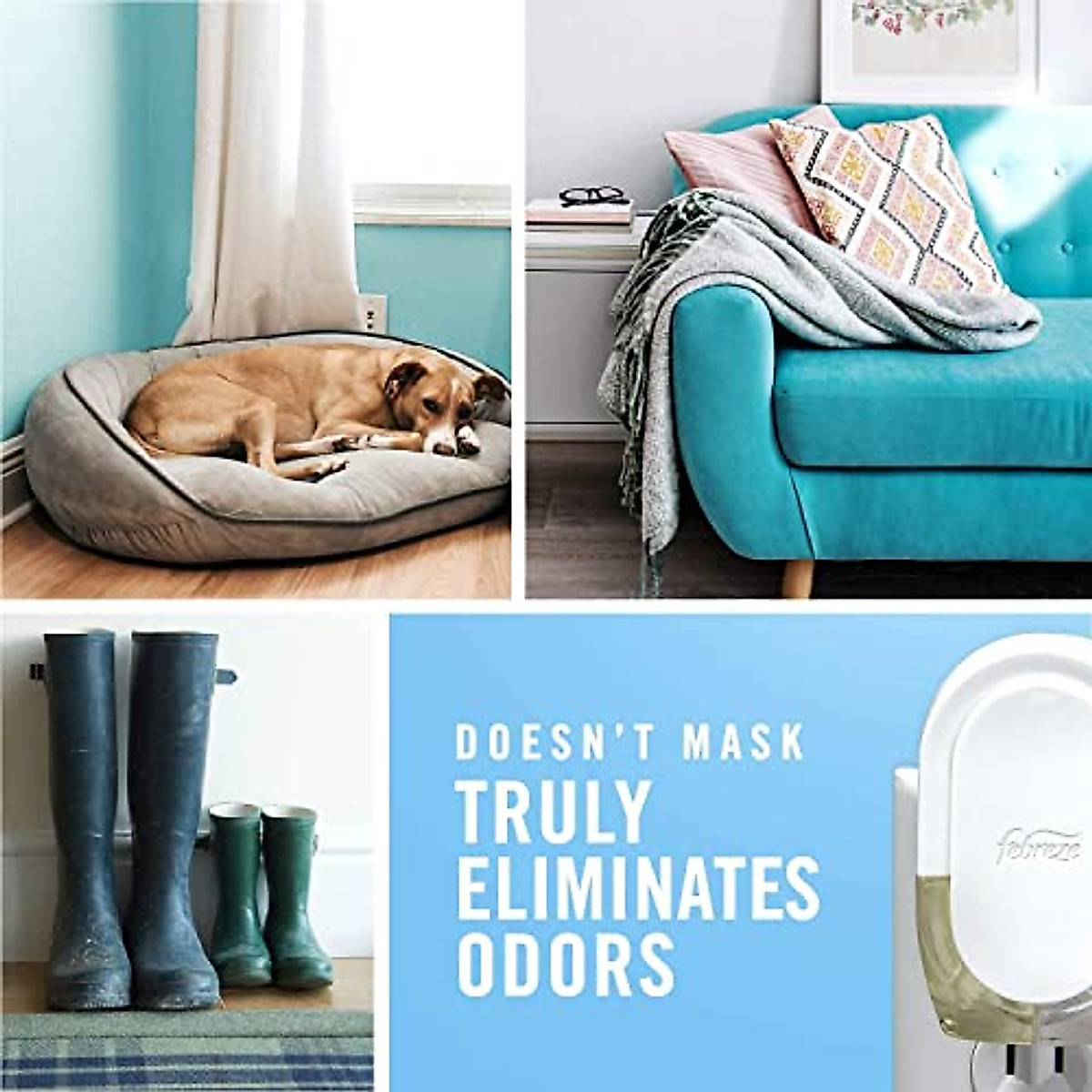 Febreze Odor-Fighting Fade Defy PLUG Air Freshener Refill, Linen & Sky, (3) .87 fl. oz. Oil Refills