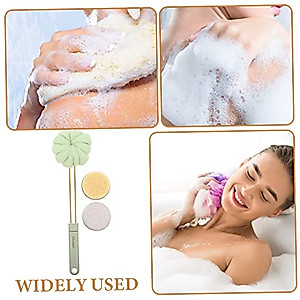 Healvian 5 Sets Double Sided Shower Brush Body Massage Tools Massaging Tools Body Exfoliator Brush Handled Scrub Brush for Shower Back Scrubber for Shower Dry Skin Long Handle Back Scrubber