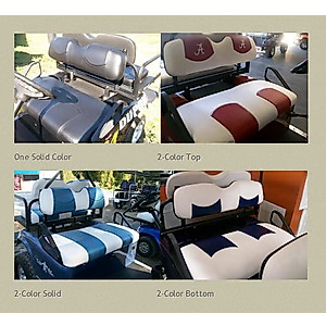Custom Deluxe Golf Cart Seat Covers- Staple On (White w Red Carbon Fiber Stripes) (Club Car Precedent (Front & Rear Set))