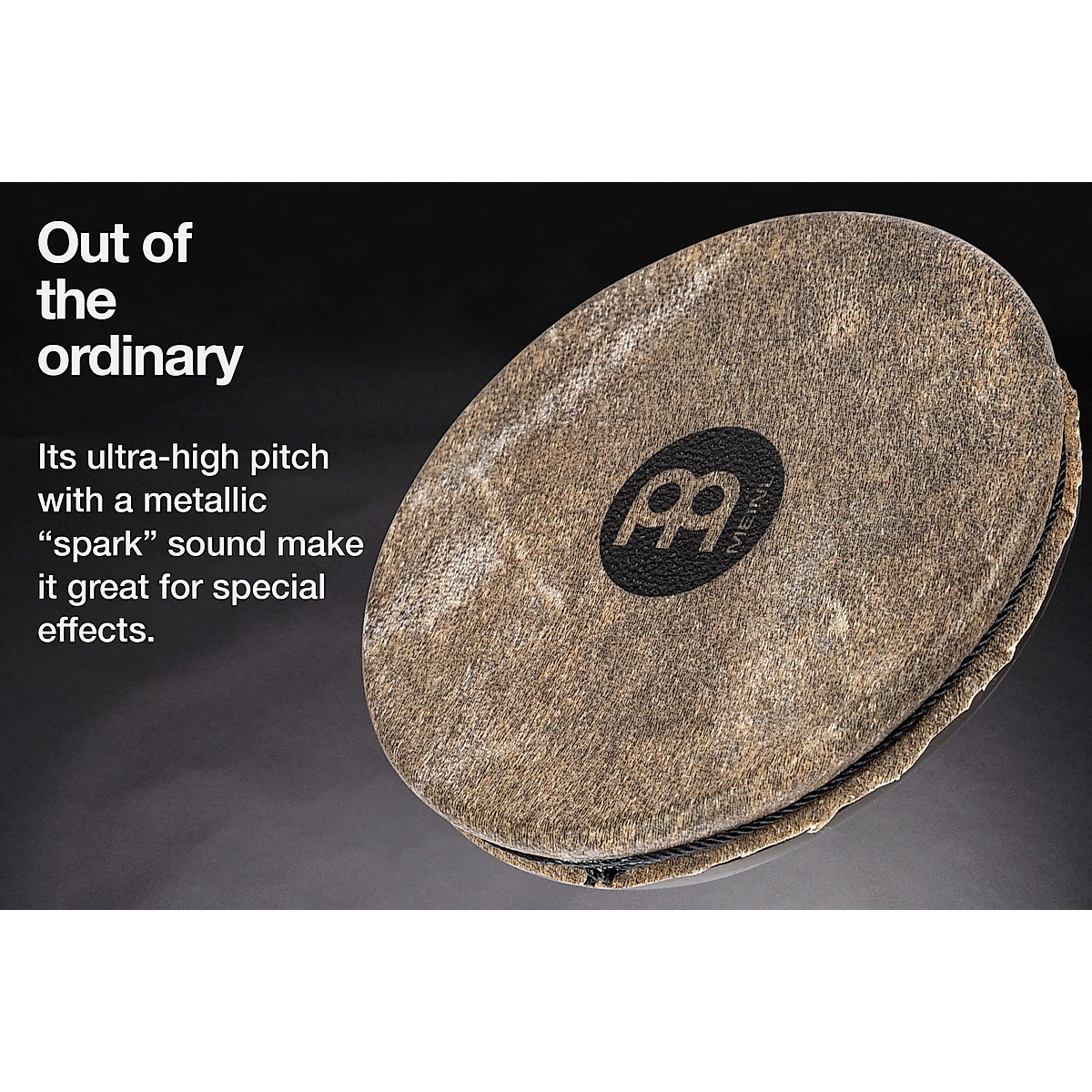 Meinl Percussion SH18 Headed Spark Shaker, Steel with Goat Skin Head