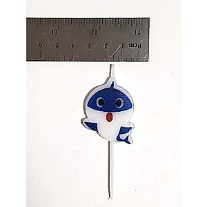 10 Count Special Cake Candles Topper with Holder for Wedding Party Birthday Valentine's Day Cake Decoration, Perfect Wish Gift for Kid and Adult (Baby Shark)