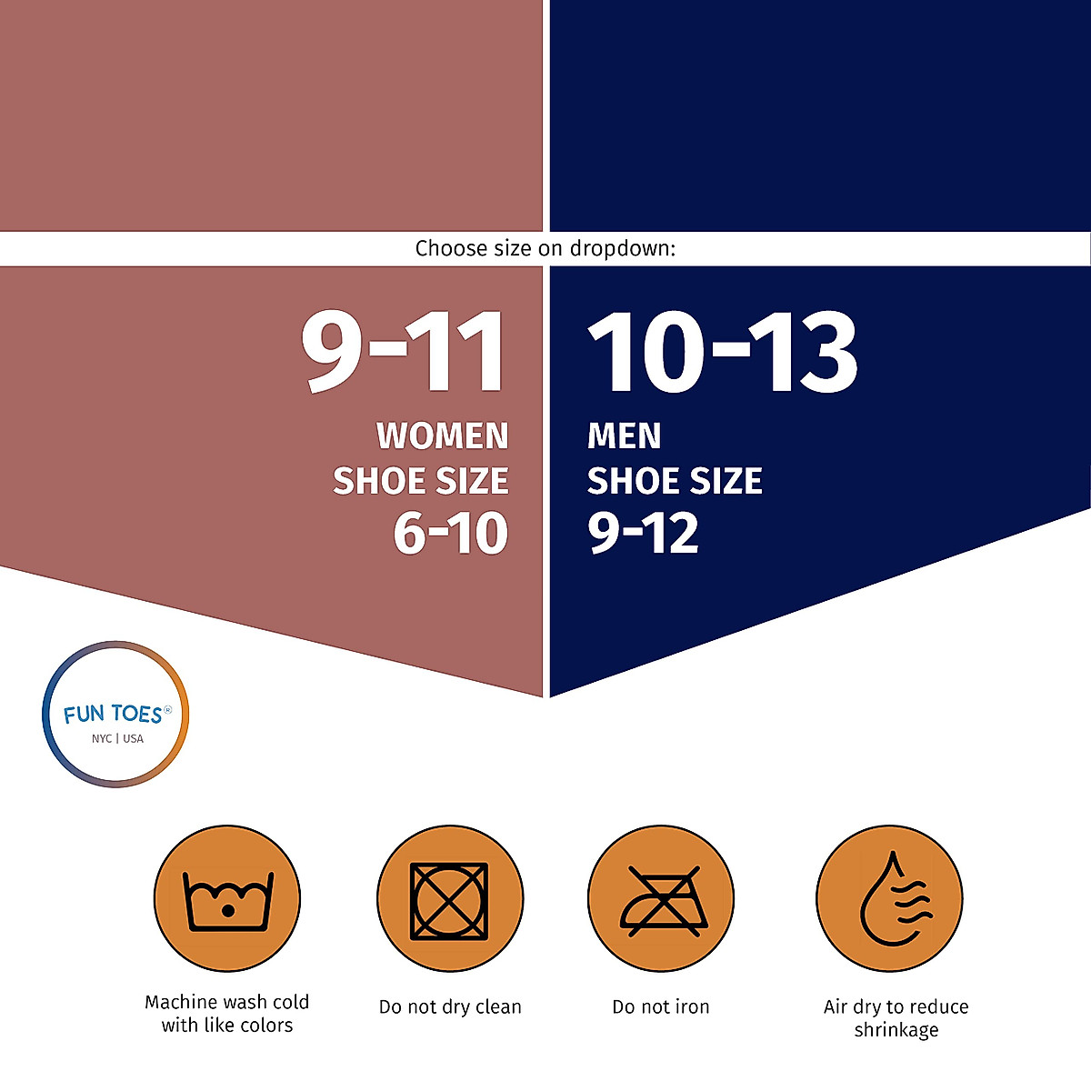 FUN TOES Merino Wool Ankle Socks 6 Pairs Arch Support and Cushioning Heel to Toe Reinforcement Ideal for Hiking (Blue, Men 10-13)