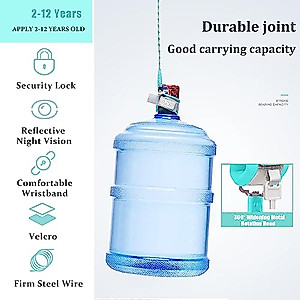 Anti Lost Wrist Link 2 Pack, WSZCML Toddler Safety Leash with Key Lock, Reflective Child Walking Harness Rope Leash for Kids & Babies, 2.5M / 8.2ft Cyan + 2.5M / 8.2ft Light Pink