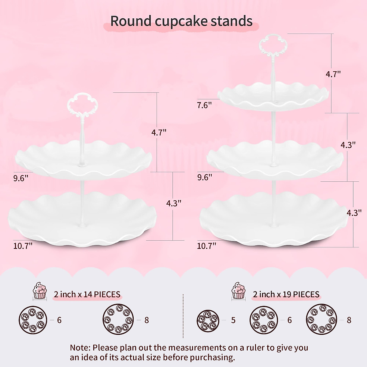 Big Party Must Haves: Pack of 15 NWK Cake Stand, Cupcake Stand Set, with 2X Large 2-Tier Cupcake Stands + 4X Large 3-Tier Cupcake Stands + 7 x Appetizer Trays +2 x Cake Pop Stands