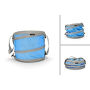 Camco Pop-Up Cooler | Lightweight, Waterproof and Insulated Pops Open for Use and Collapses Flat for Storage | Ideal for the Beach, Pool, Camping, Tailgating and Travel | Blue (51995)