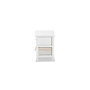 Baxton Studio Madelia Modern and Contemporary White Finished Wood and 1-Drawer Storage Unit