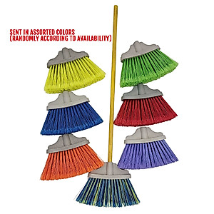 Children's Brooms 27" Long for Kids Sweeping Indoors Outdoors Leaves Wooden Handle (Set of 2)