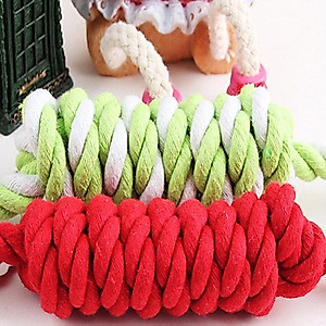 shlutesoy Pet Chew Toys,Handmade Bow Puppy Dog Pet Toy Cotton Braided Bone Chew Knot Rope
