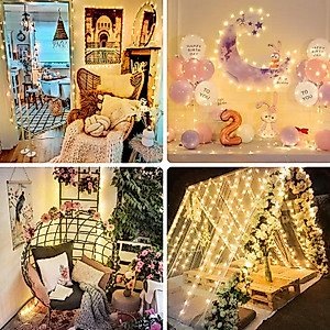 66FT 200 LED Fairy Lights Plug in with Remote and Timer, Waterproof String Lights Indoor Outdoor, Upgraded 8 Modes Twinkle String Lights for Bedroom Xmas Wedding Party (Warm White)