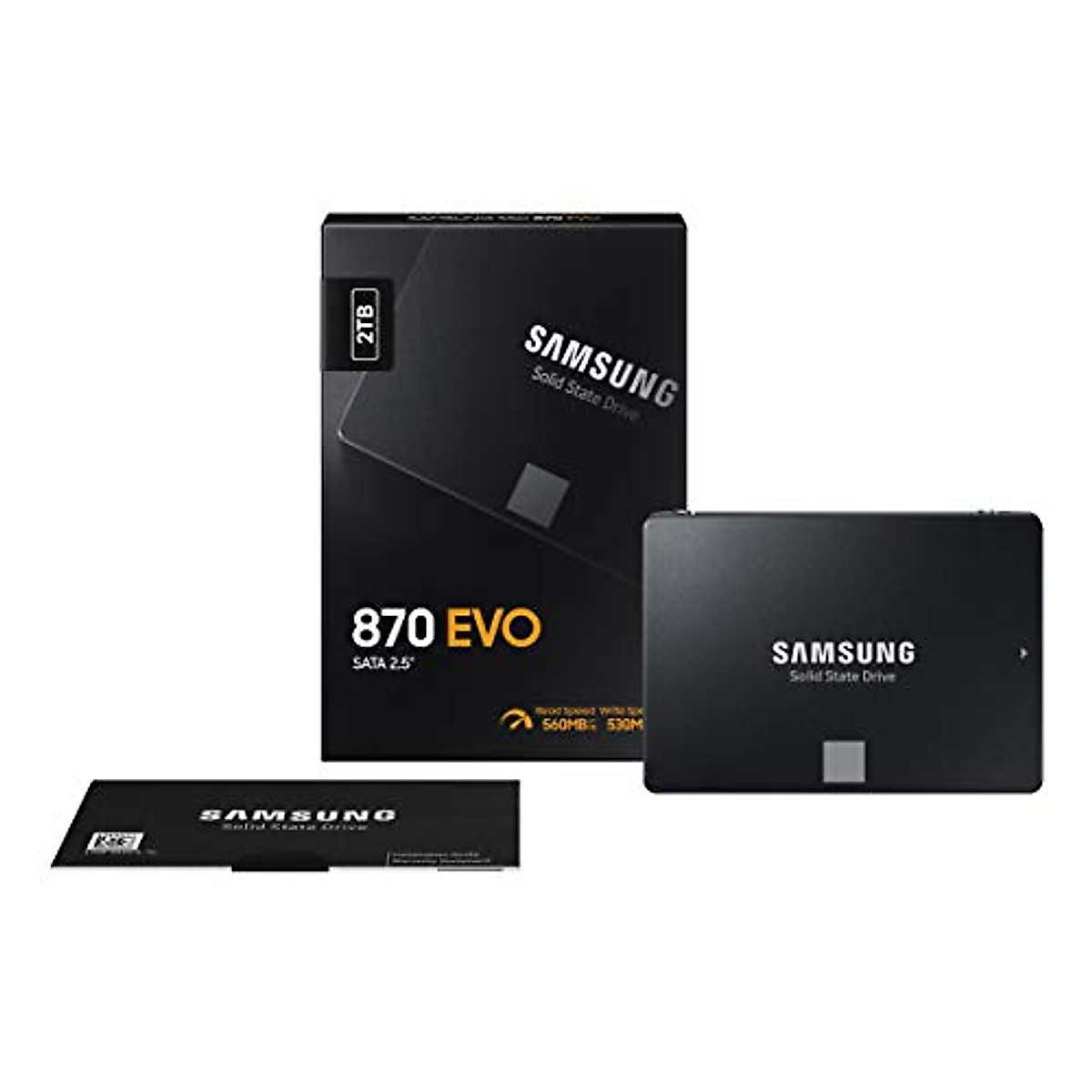 Samsung 870 EVO 2TB, V-NAND, 2.5" . 7mm, SATA III 6GB/s, R/W(Max) 560MB/s/530MB/s, 98K/88K IOPS, 1,200TBW, 5 Years
