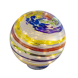 Alpine Corporation HGY310A-TM Gazing Globe with LED Lights, 10 Inch Tall, Multi-Color