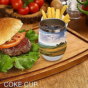 WYUSPGK 304 Stainless Steel Insulated Cup, Landscape Print Smooth Rim, Durable & Reusable - Perfect for Office, Home, And Travel