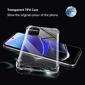 KIOMY Motorola Moto G Stylus 5G 2022 Clear Case with 2pcs Tempered Glass Screen Protectors Hybrid Anti Yellow Hard PC Panel with Flexible TPU Frame Shockproof Bumper Protection Ultra Transparent Cover