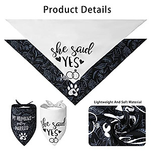 Dog Engagement Announcement, Will You Marry My Daddy Dog Bandana, Dog of Honor Bandana Wedding, Wedding Engagement Photos Pet Scarf Accessories for Small Medium Large Dog (White+Black)
