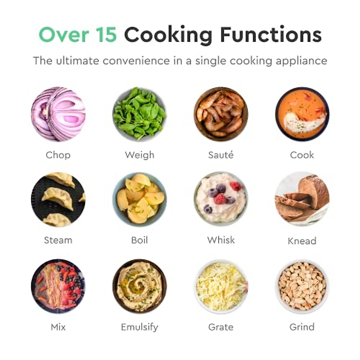 Multo By CookingPal, Smart Compact Countertop Multi-Functional Food Processor With Guided Recipes | WiFi Built-In | Chop, Knead, Steam And Cook All-In-One Cooker. (Renewed)
