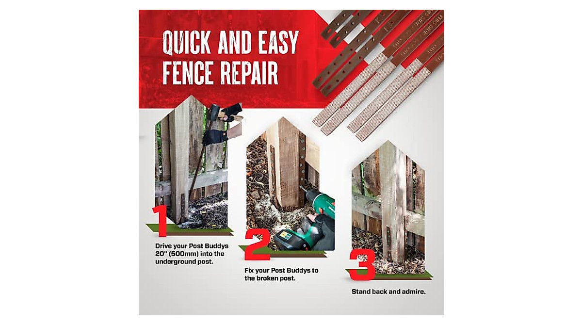 Post Buddy Pack of 8 | Easy Fence Post Repair for Broken Wood Posts